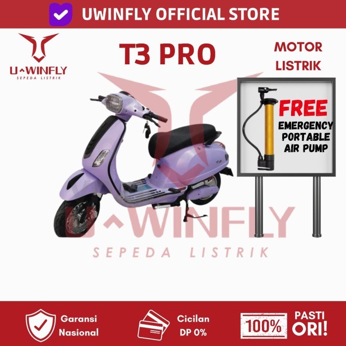 Jual SEPEDA MOTOR LISTRIK UWINFLY T3 PRO T3PRO Garansi Resmi - PURPLE | Shopee Indonesia