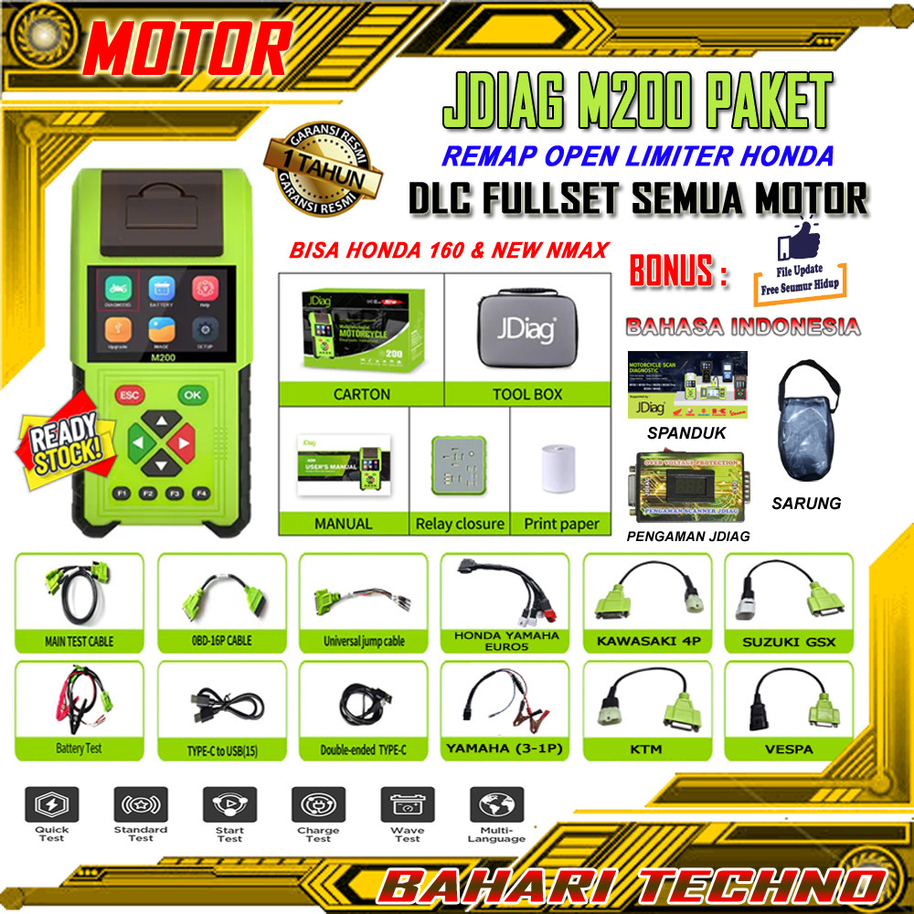 Jual Scanner Motor JDiag M200 Motor Scanner Function Diagnostic Tool ...