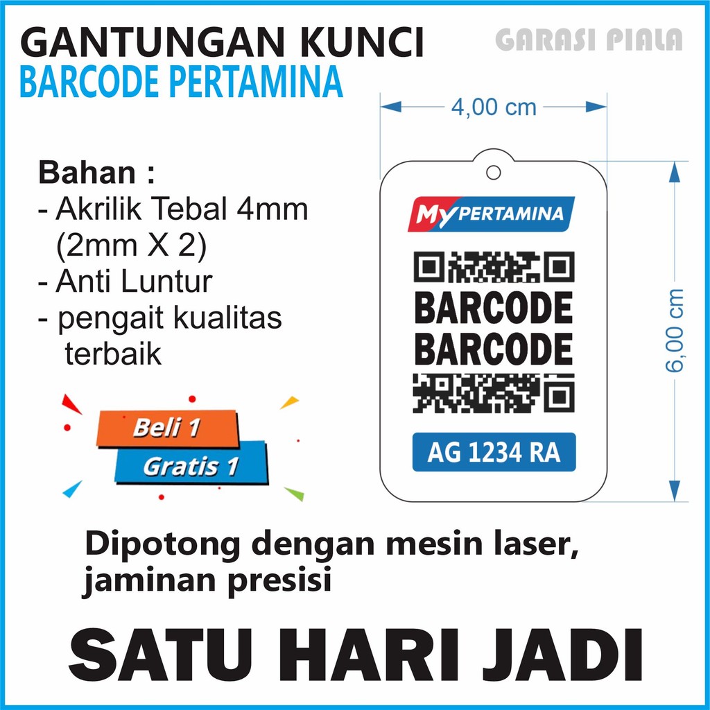 Jual Kartu My Pertamina / Gantungan kunci custom barcode My Pertamina ...