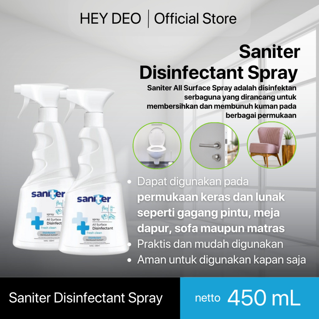 Jual SANITER DISINFACTANT SPRAY PEMBASMI KUMAN DAN BAKTERI UNTUK RUMAH ...