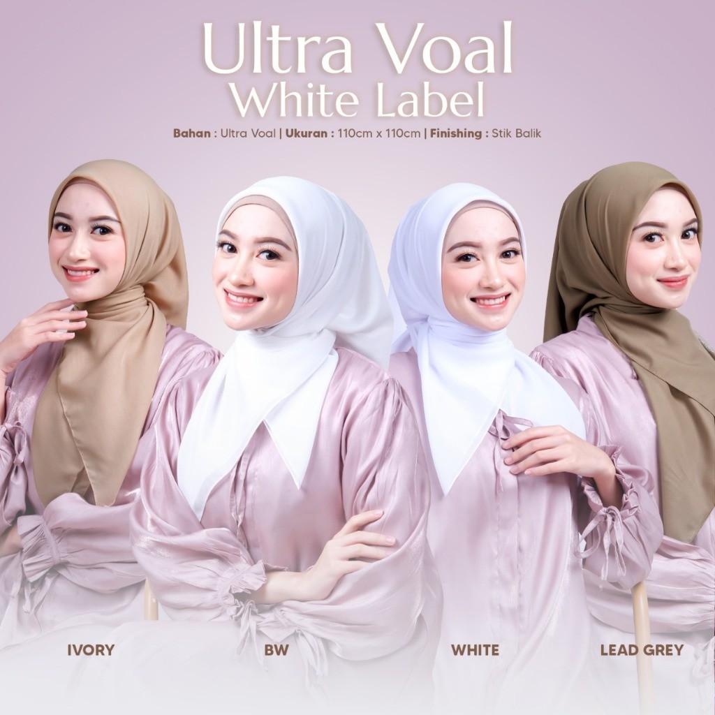 Jual Non Label - Ultra Voal White Label - Kerudung Hijab Segiempat ...