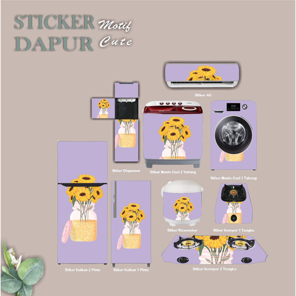 Jual Sticker Kulkas, Kompor, AC, Mesin Cuci, Dispenser Motif Bunga ...