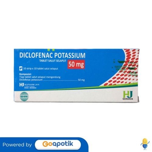 Jual Diclofenac Potassium Hexpharm 50 Mg Box 100 Tablet | Shopee Indonesia