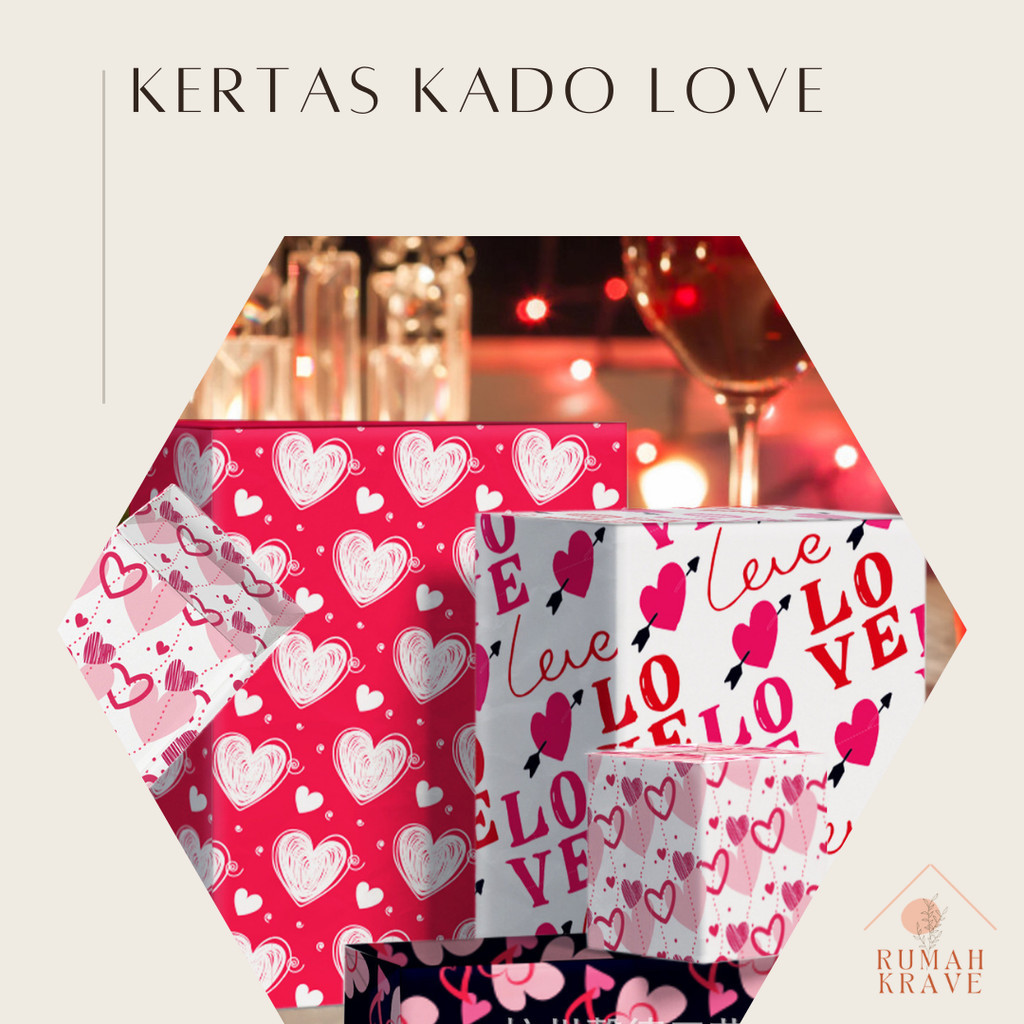 Jual RUMAH KRAVE - Kertas Kado Love Hati | Shopee Indonesia