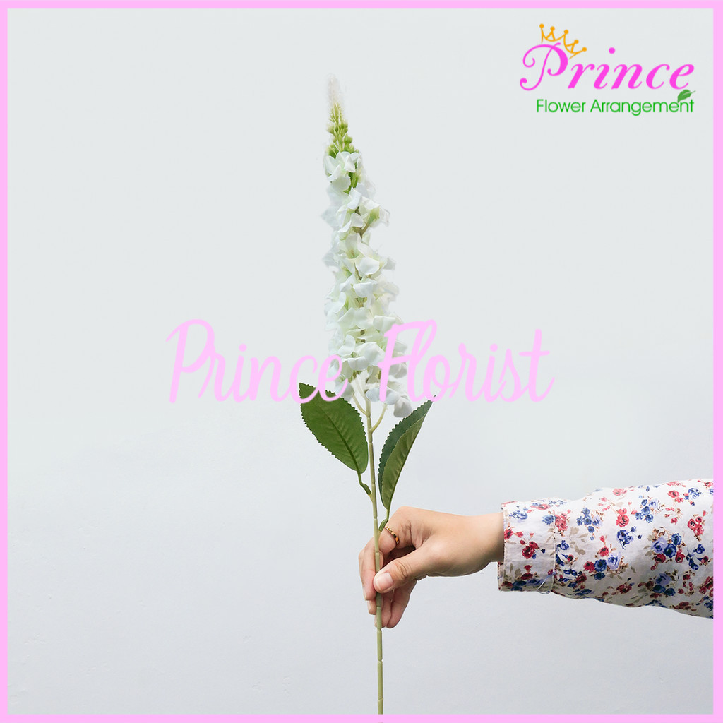 Jual 1 TANGKAI PANJANG BUNGA HYACINTH ARTIFICIAL DAUN OVAL 74CM ...