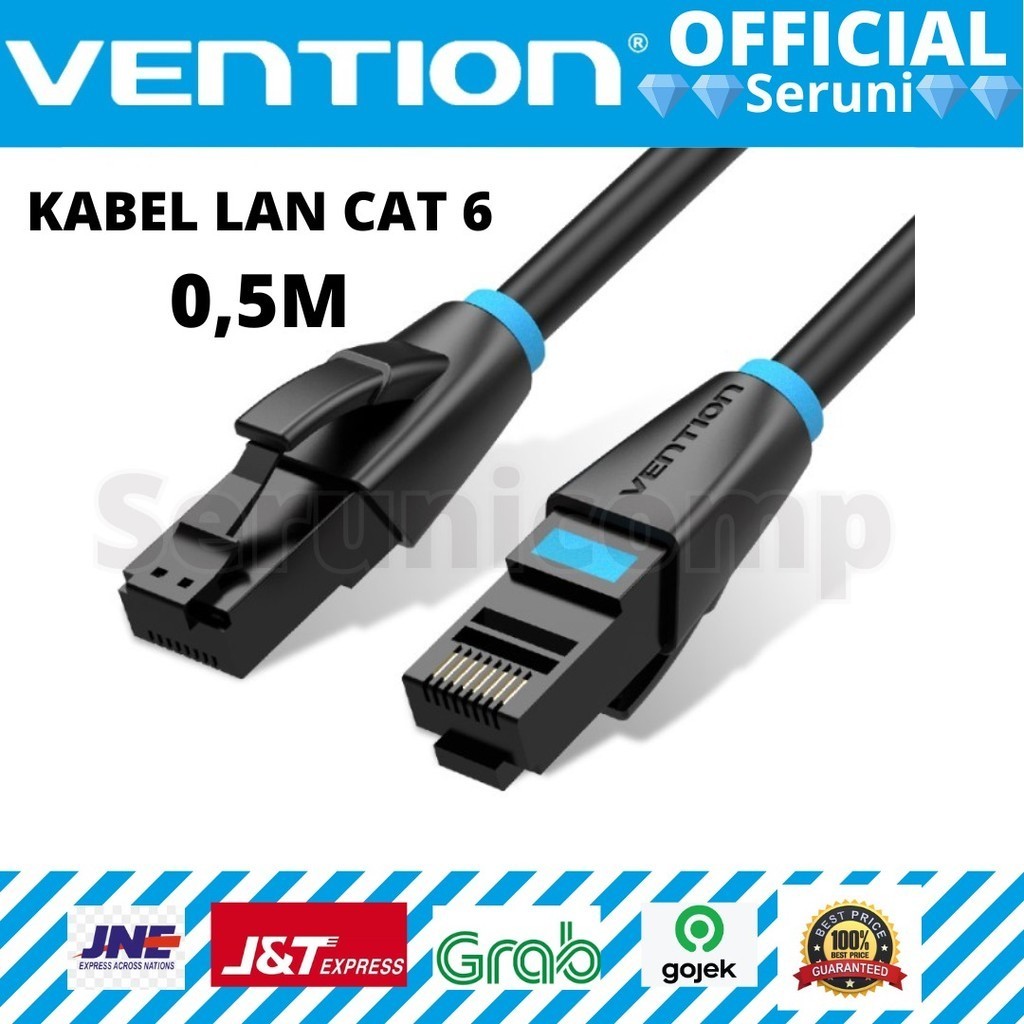 Jual KABEL LAN CAT6 VENTION 0.5M UTP Ethernet Patch Cord Cable Bulat ...