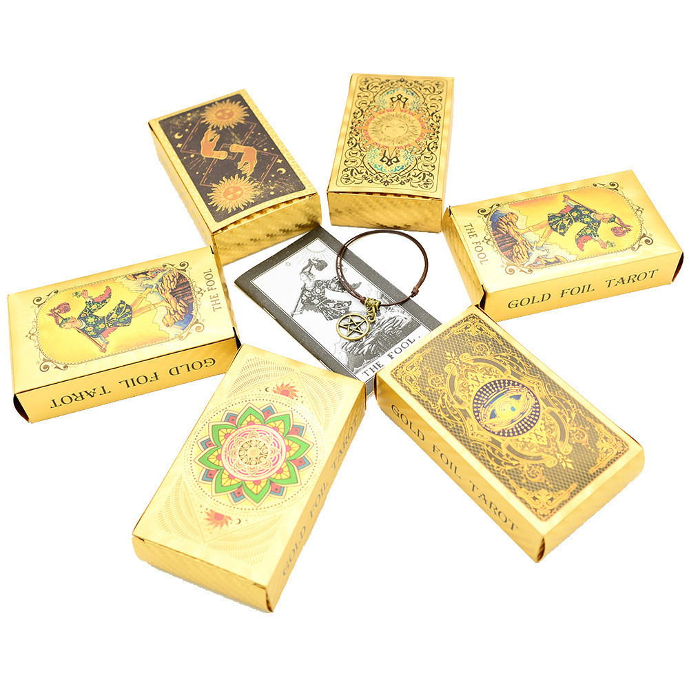 Jual NEW High Quality Cost Worthy Luxe Gold Foil Tarot Deck With Nice ...