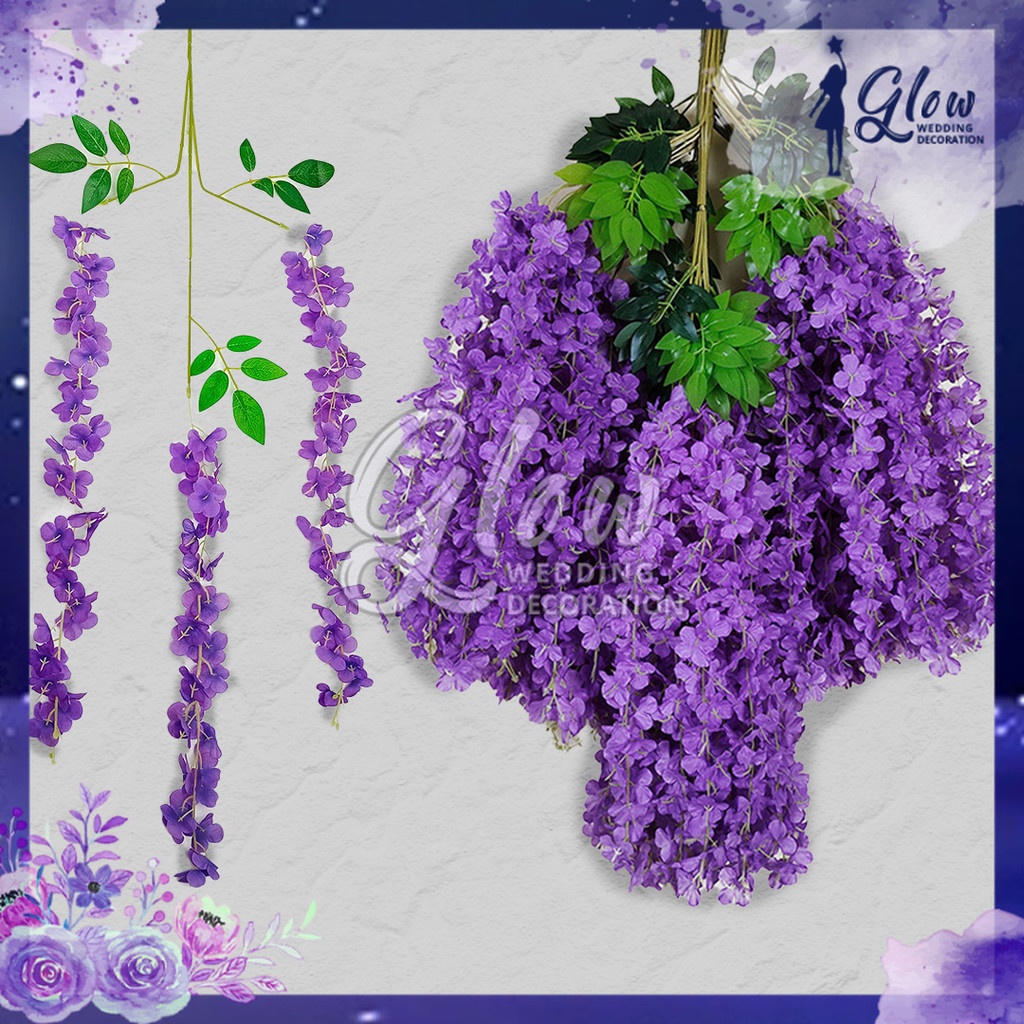 Jual ARTIFICIAL JUNTAI BUNGA WISTERIA JUMBO DEKORASI LUSINAN/BUNGA ...