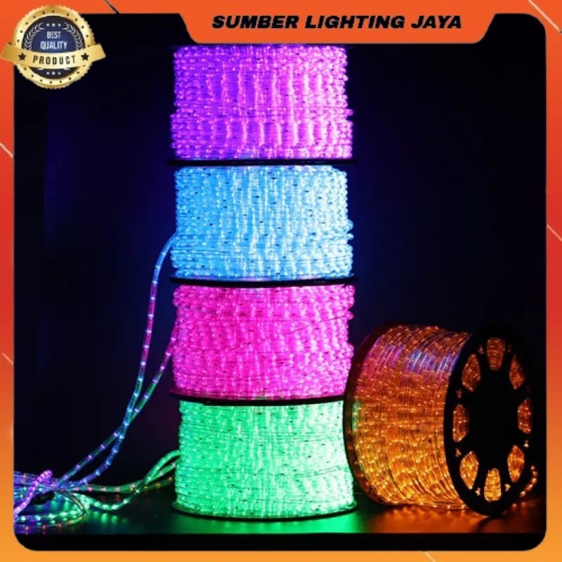 Jual LAMPU LED SELANG BULAT TABUNG ROPE LIGHT 2 JALUR 100M/LED SELANG 1 ...