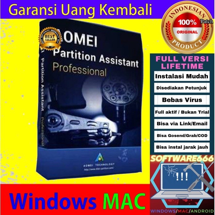 Jual Software Manajemen Partisi: AOMEI Partition Assistant 9 [WIN ...