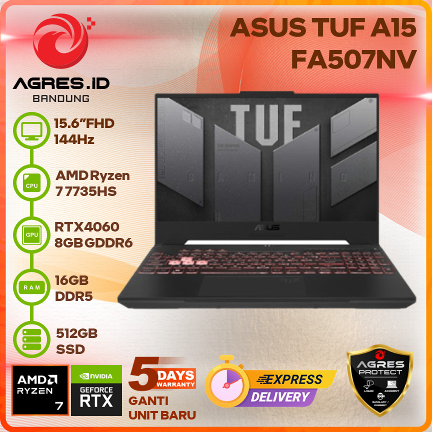 Jual ASUS TUF A15 FA507NV RYZEN 7 7735HS RTX4060 16GB 512GB 15.6" FHD ...