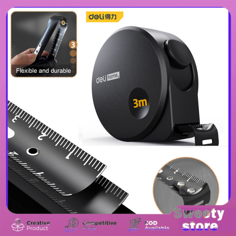 Jual Sweety Store Indonesia-Deli Home Meteran Roll High Precision Self Lock Tape Measure 16mm 3M ...