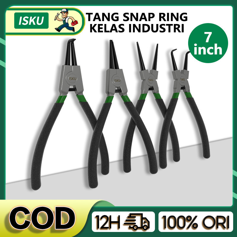 Jual ISKU Tang Ring Snap 7 inch Tang Circlip/Tang Penjepit Bengkok Tang ...