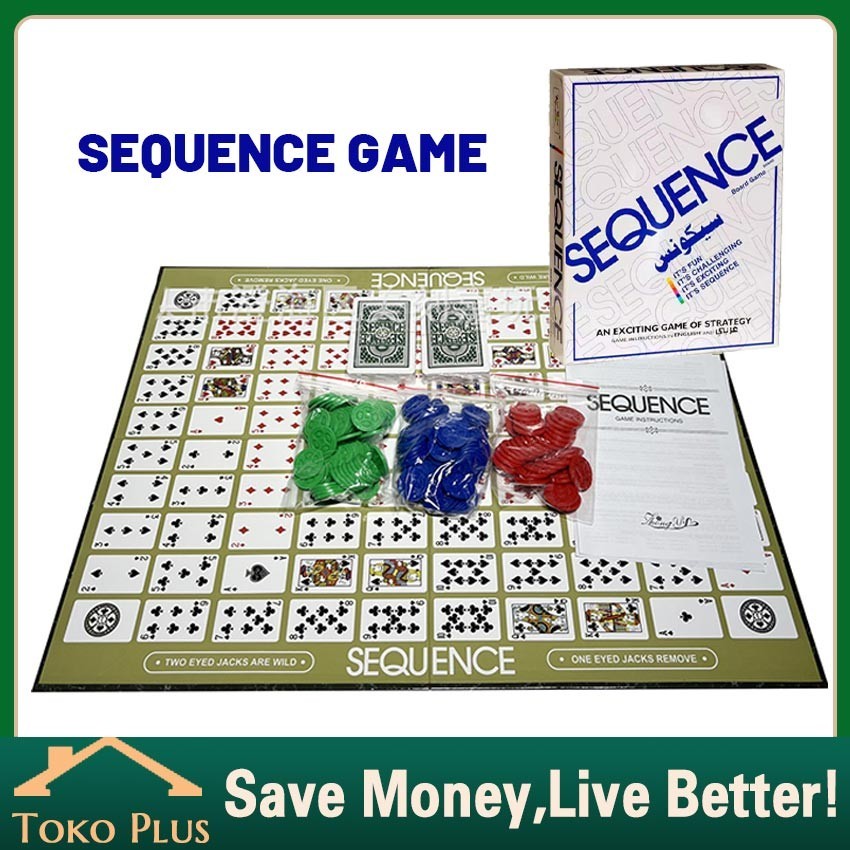 Jual Sequence Board Game Playing An Exciting Card Games of Strategy - Sequence Boardgame Card ...
