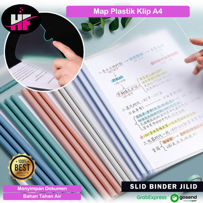 Jual Map Plastik Dokumen A4 Waterproof Folder File Sliding Folio ...