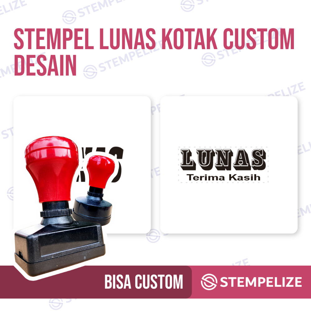 Jual Stempel Lunas Kotak Custom Desain | Shopee Indonesia