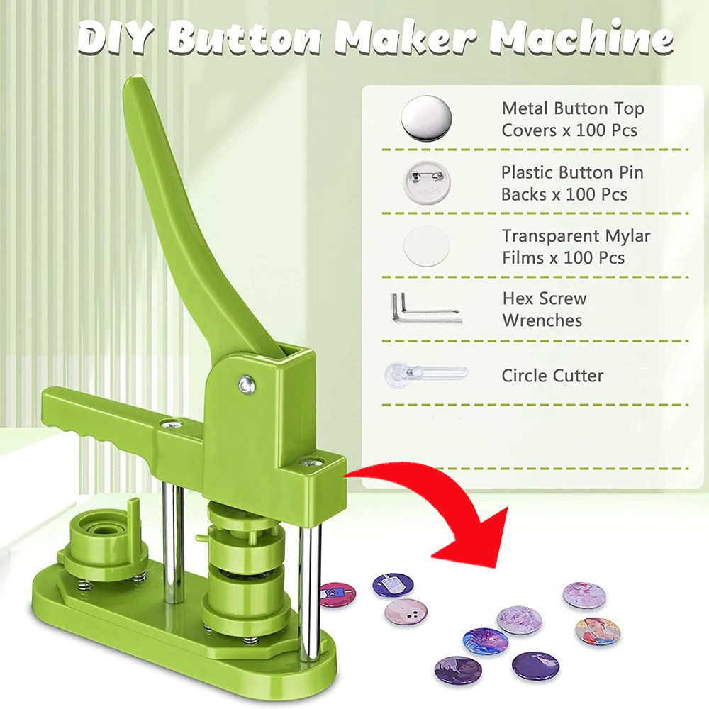 Jual Mesin Press Alat Pembuat Pin Bros Peniti Bulat Rotating Maker 58mm ...
