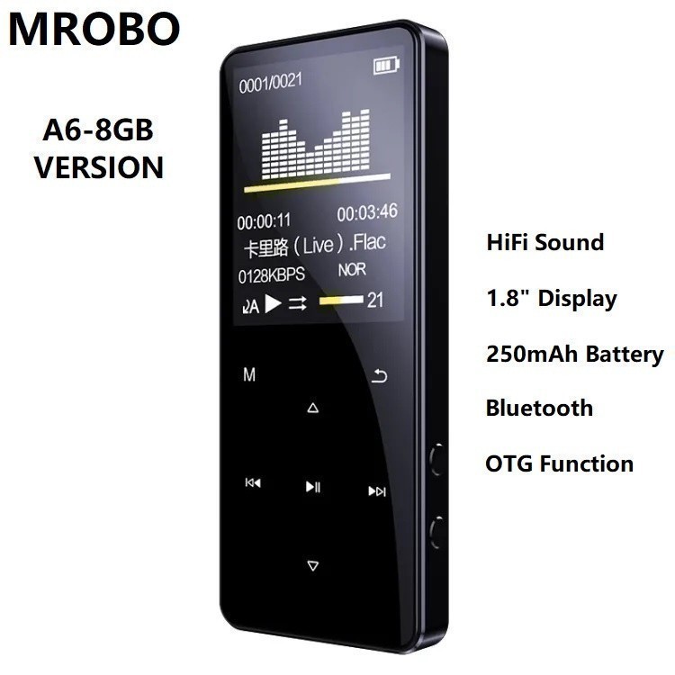 Jual MROBO A6 8GB - MP3 MP4 Digital Audio Player Lossless HD FLAC ...