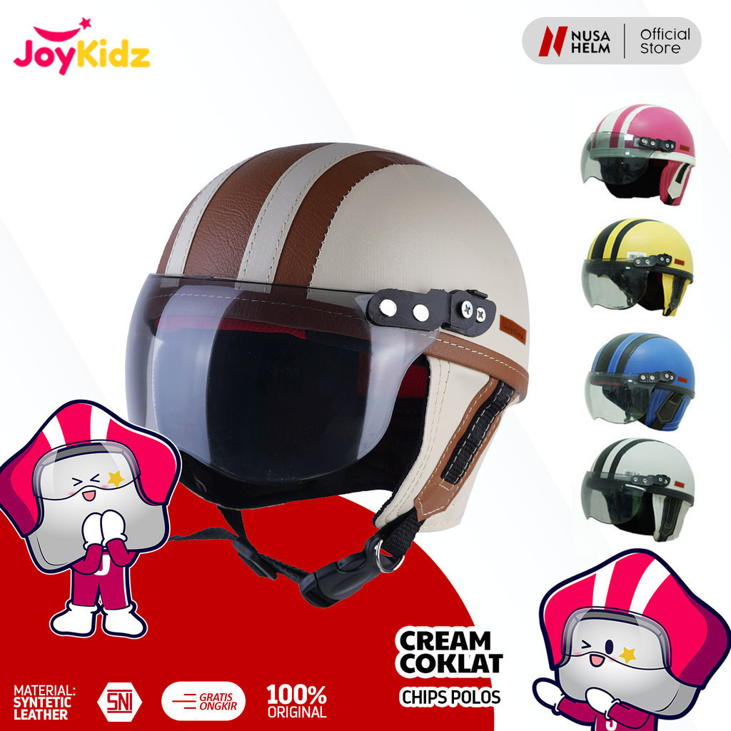 Jual Helm Anak Untuk Usia 1-5 Tahun Polos Garis - Cream Coklat | Shopee ...