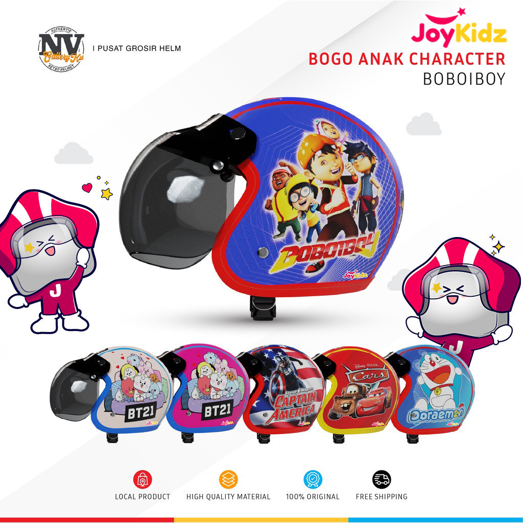 Jual HELM ANAK RETRO KIDS STANDART 2 3 4 5 6 7 TAHUN FREE KACA FULL ...