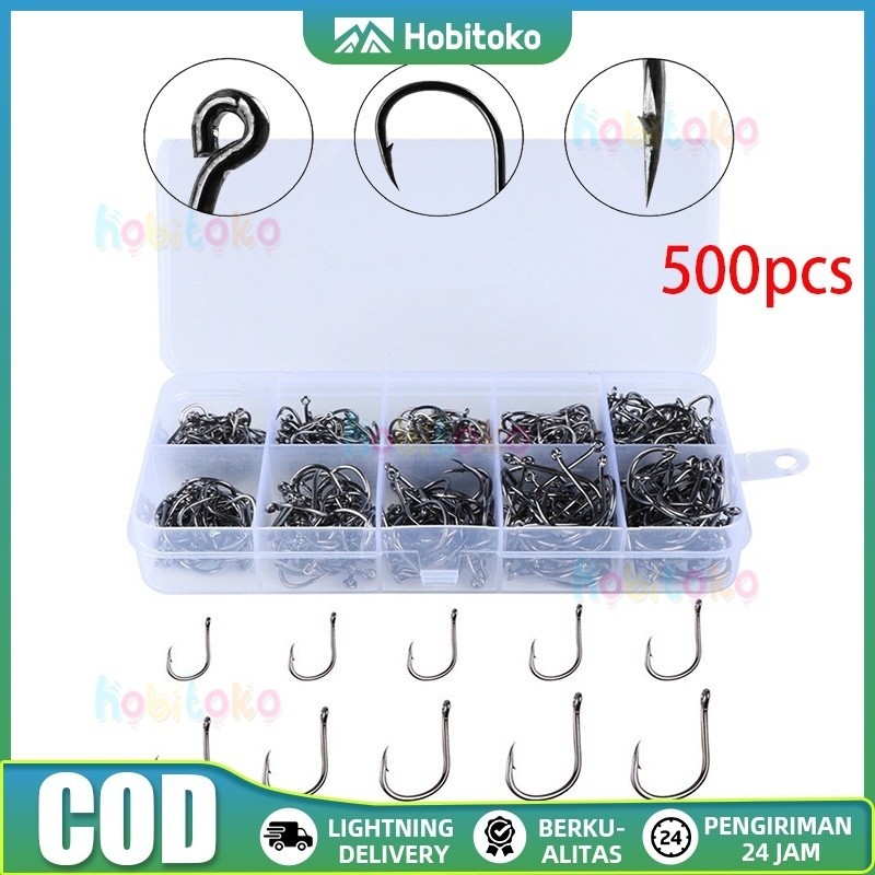 Jual 500 Buah Set Kail Pancing Bahan Baja Karbon dengan Potongan Tali ...
