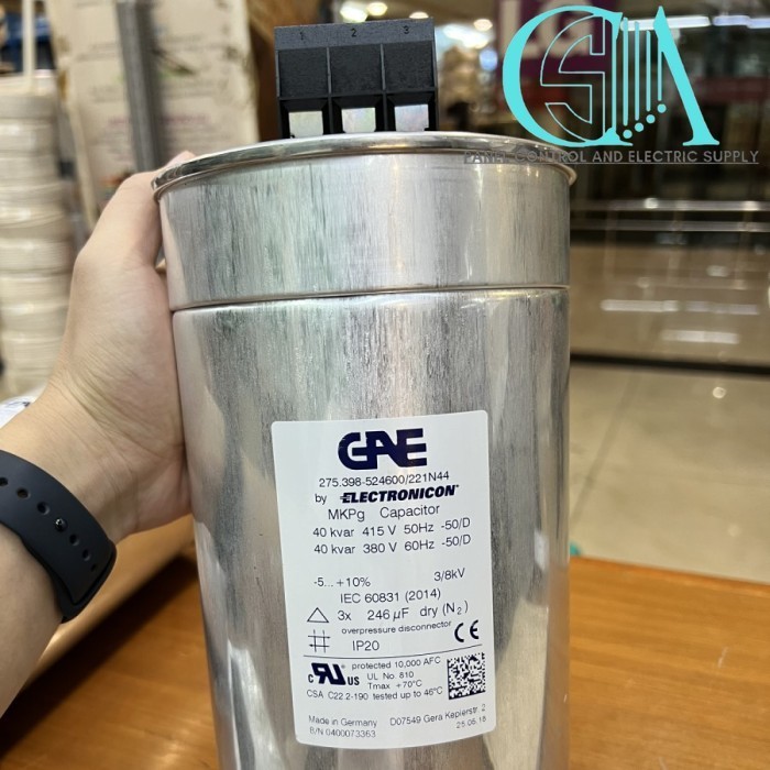 Jual Kapasitor Bank 40Kvar / 40Kvar MKPG 3Phase 415V GAE Original ...