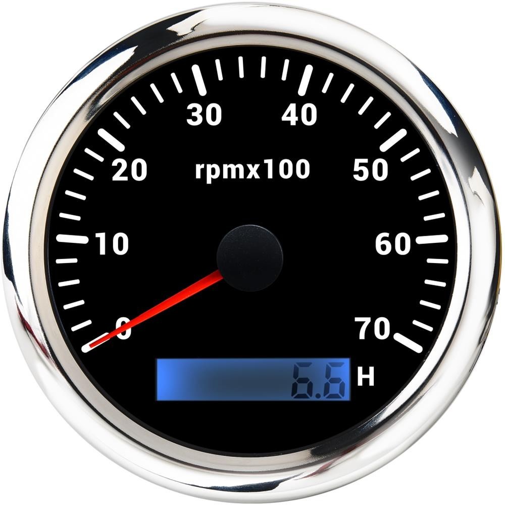 Jual 85MM Tachometer with LCD Hour Meter For Marine Boat Car RPM Gauge ...
