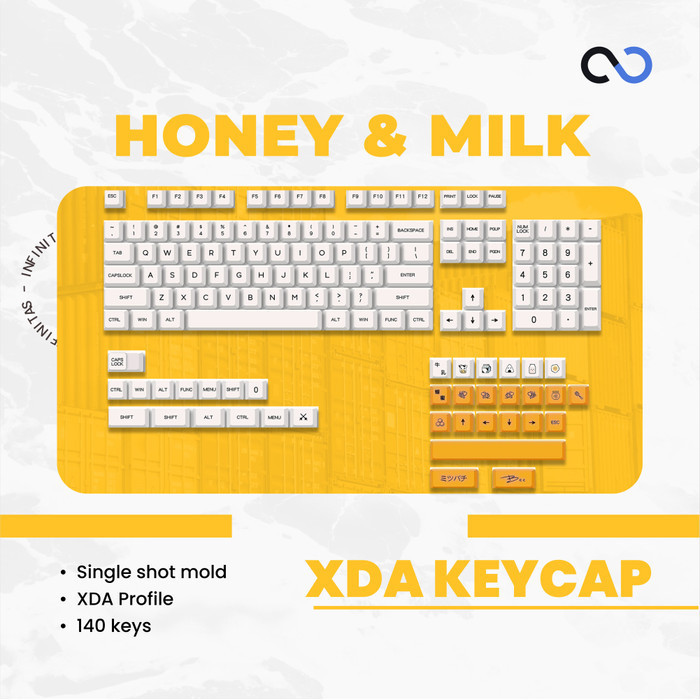 Jual Keycaps PBT Honey and Milk / Honey Milk XDA Profile Keycap ...