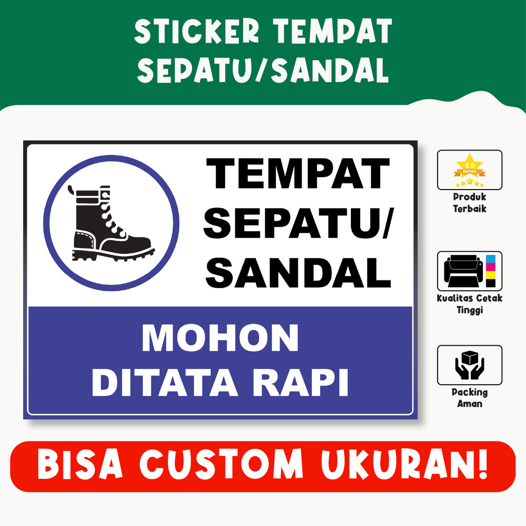 Jual Sticker Tempat Sepatu/Sandal Penghuni Kost – Mohon Ditata Rapi ...