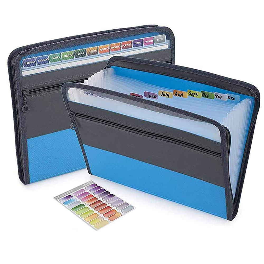 Jual A4 Expanding File Folder with Sticky Labels, 13 Pocket Accordion ...