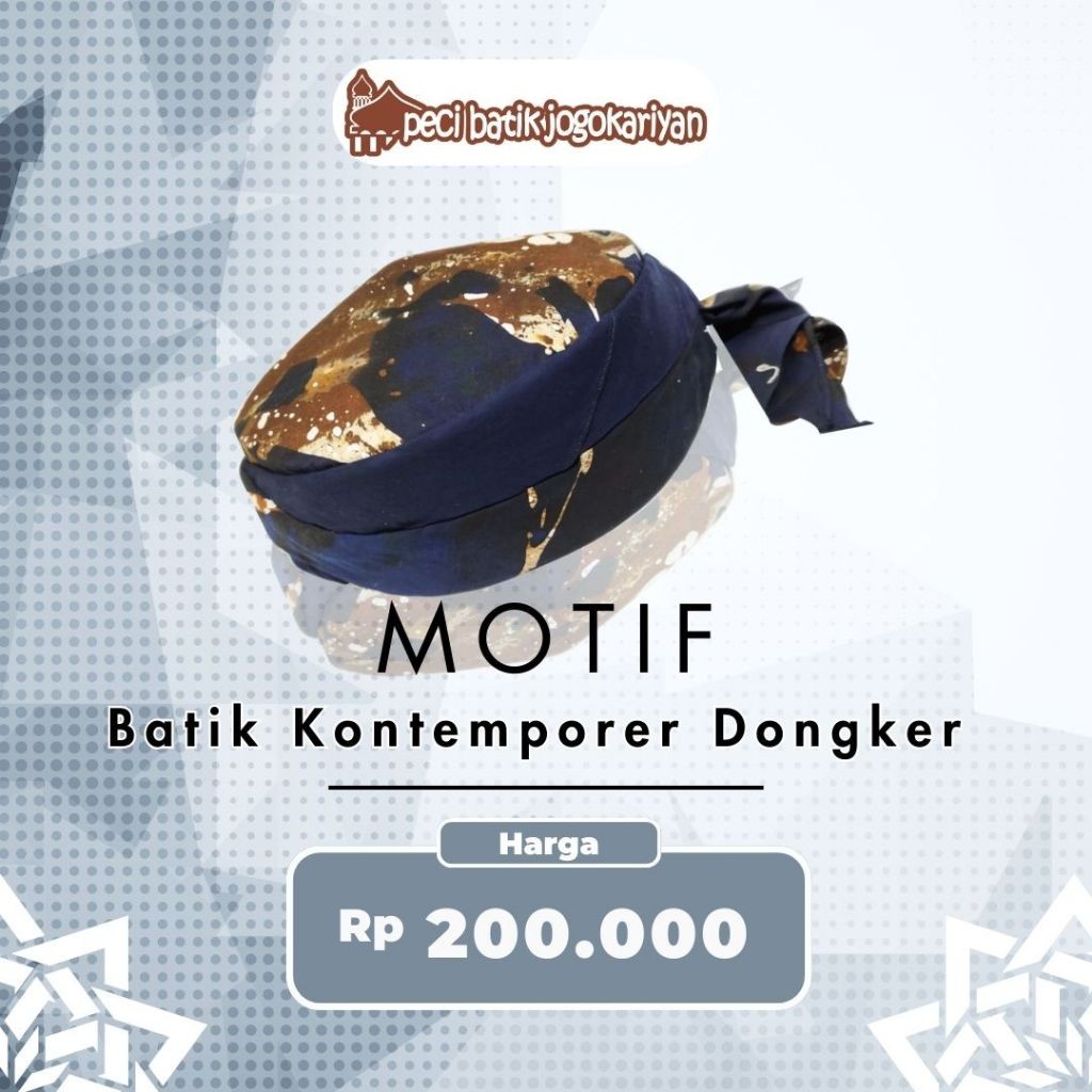 Jual Peci Batik Jogokariyan Motif Batik Kontemporer Biru Dongker ...