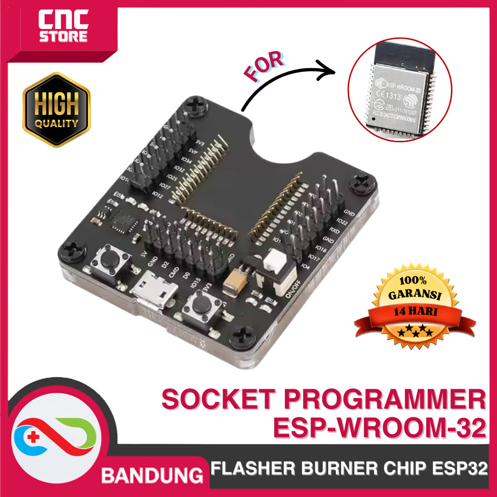 Jual SOCKET PROGRAMMER DOWNLOADER FLASHER BURNER CHIP ESP32 ESP-WROOM-32 | Shopee Indonesia