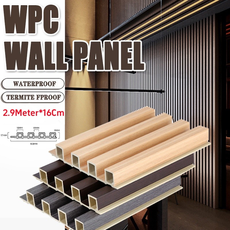 Jual 2.9Meter*16Cm Wood WPC Wall panel Dekorasi Dinding Anti Rayap Dan ...