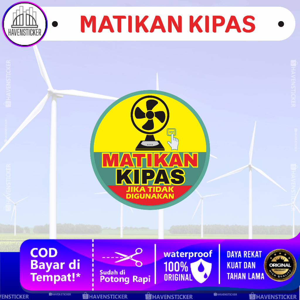 Jual Stiker Anti Air Matikan Kipas Jika Tidak Digunakan - Hemat Listrik ...