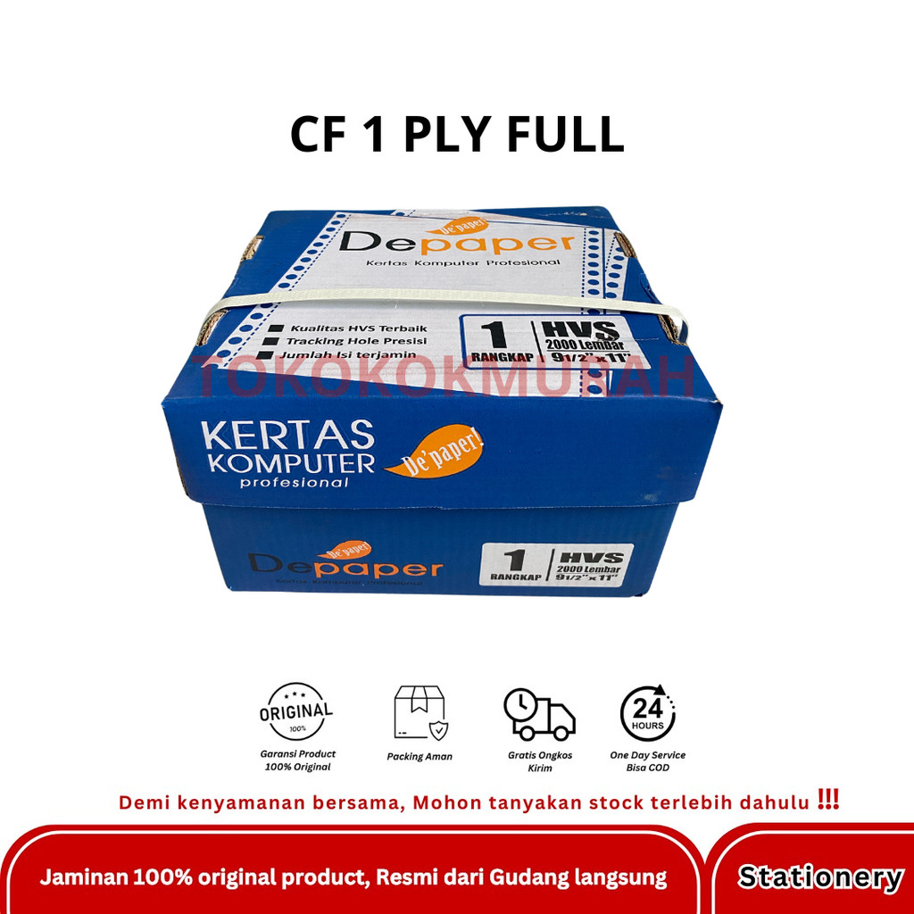 Jual DE PAPER KERTAS CONTINOUS FORM 1 PLY 2 PLY 3 PLY 4 PLY 5 PLY ...