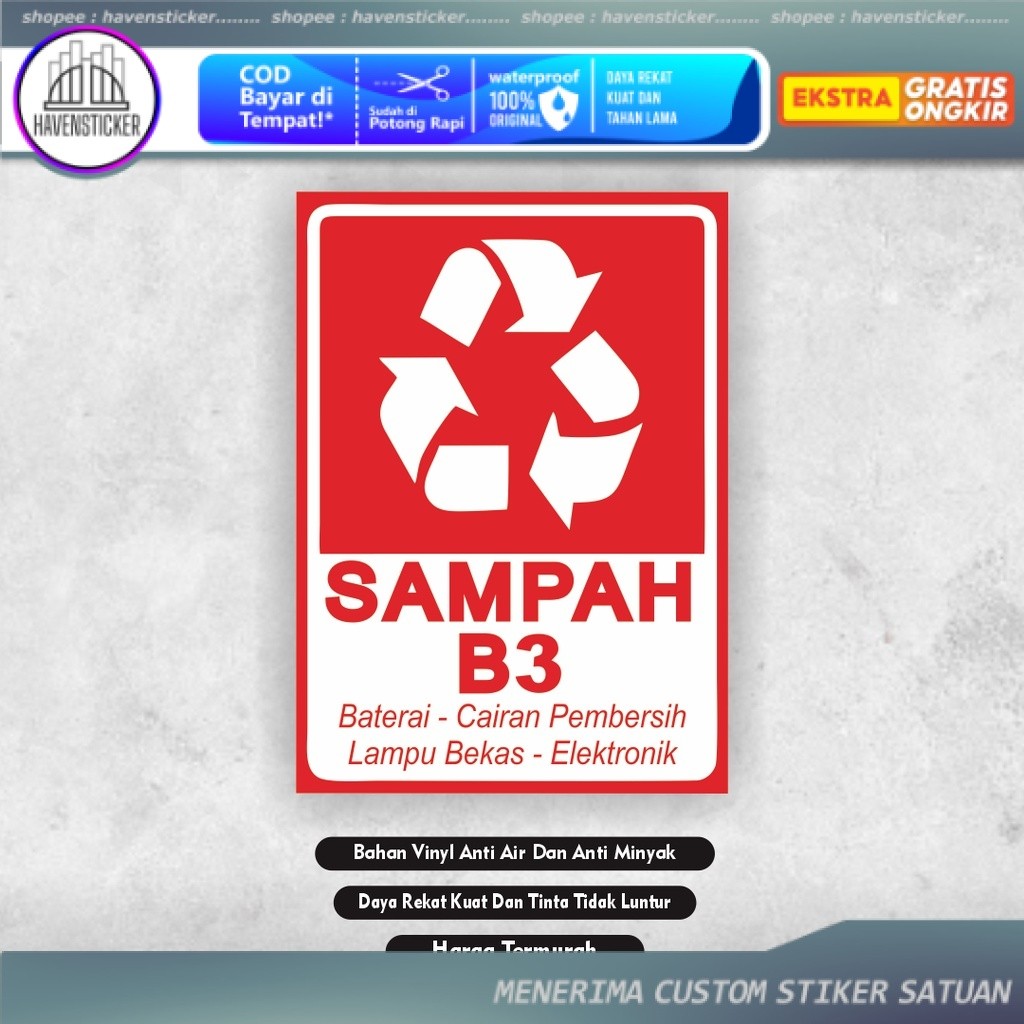 Jual Sign Sticker limbah b3 - Sign Sticker sampah b3 - stiker sampah b3 ...