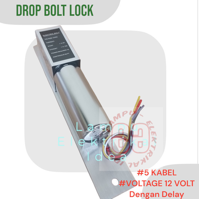 Jual DROPBOLT LOCK PINTU KACA 5 KABEL ELECTRIC DROP BOLT DENGAN SENSOR ...