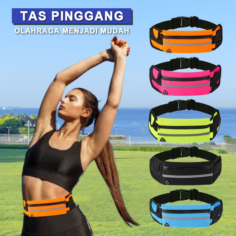 Jual Running Belt Hitam Tas Pinggang Olahraga Gym Waterproof Kapasitas ...