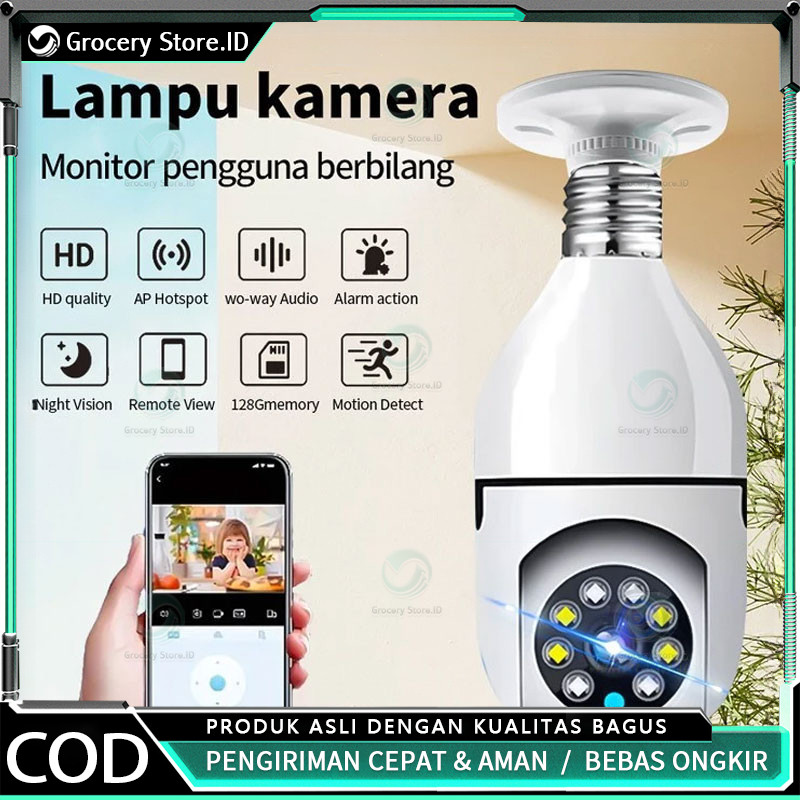Jual CCTV Lampu Kamera Cctv A6 Full HD 1080P Cctv Wifi PTZ Panoramic ...