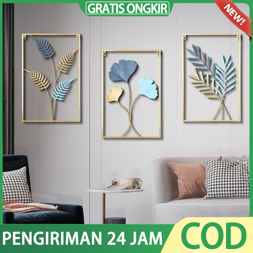 Jual Dekorasi Rumah Emas/Hiasan dinding dari besi/Hiasan dinding ruang ...