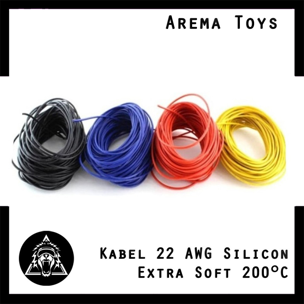 Jual Kabel 22 AWG Silicon Extra Soft High Temp 200°C Silikon Cable ...
