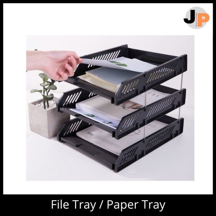 Jual File Tray Rak Penyimpan Dokumen 3 Tingkat Plastik Rak Kertas Susun ...