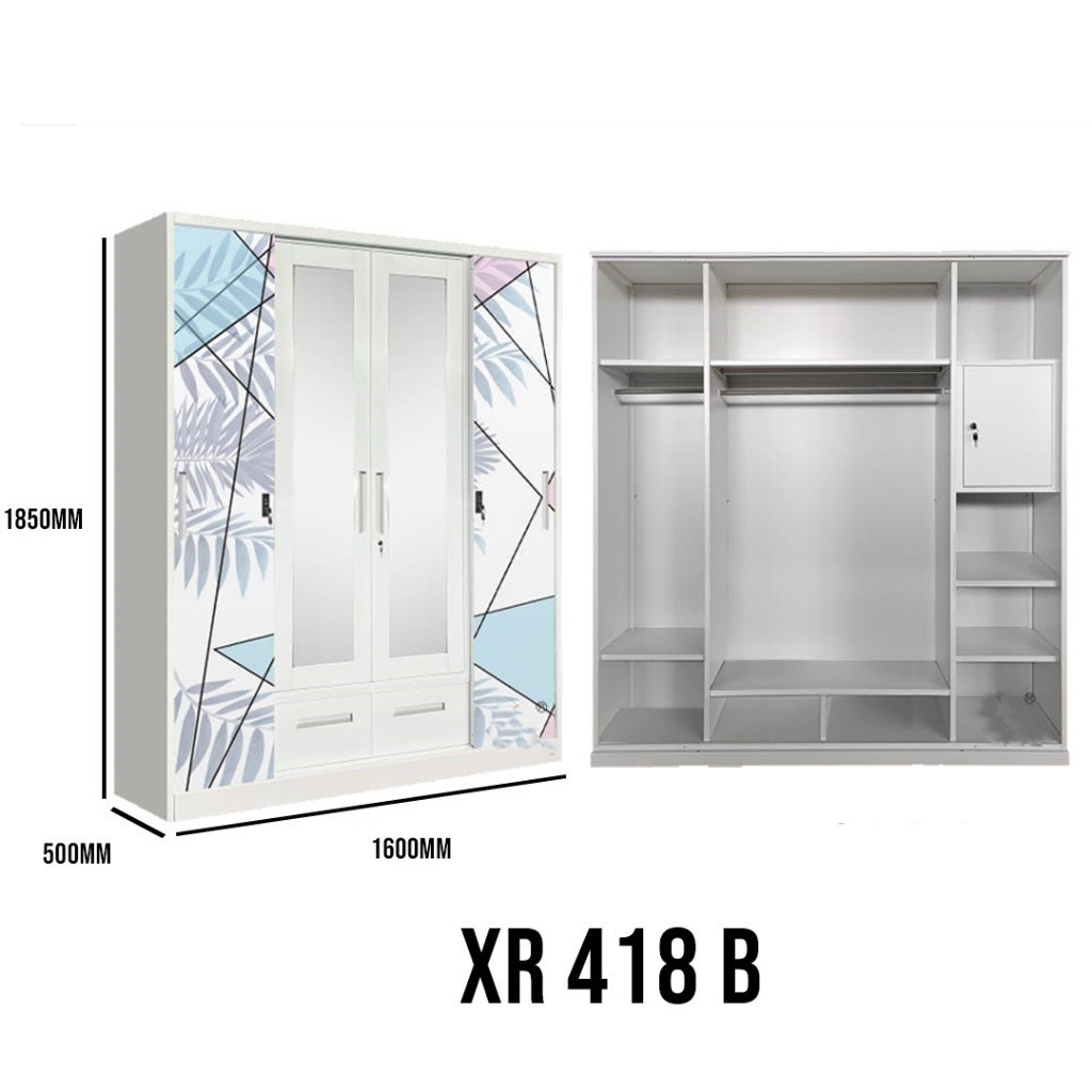 Jual Lemari Baju Besi - Lemari Pakaian Besi Sliding / 2 Pintu / 3 Pintu | Shopee Indonesia