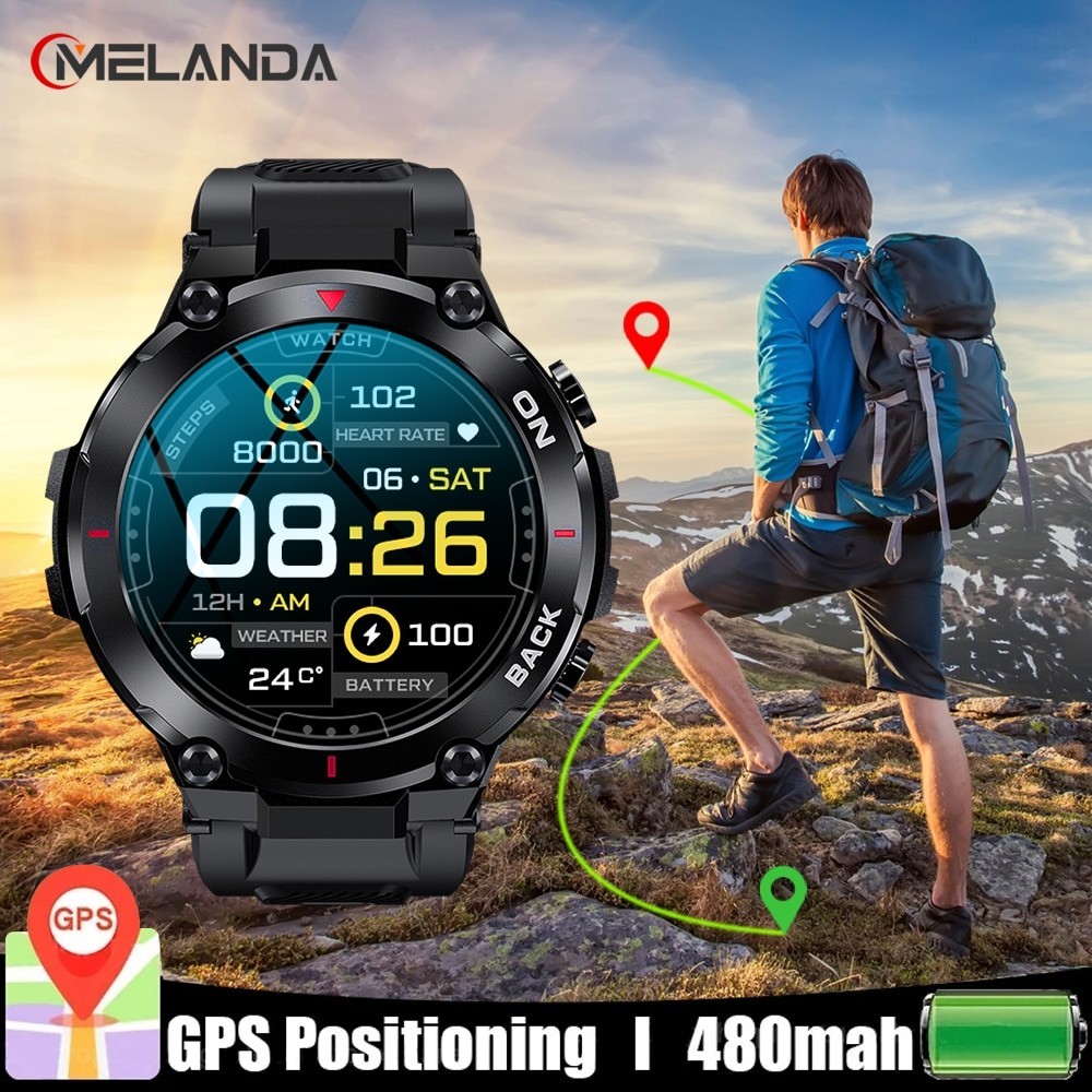 Jual MELANDA Outdoor Military GPS Smart Watch Men 360*360 HD Screen ...