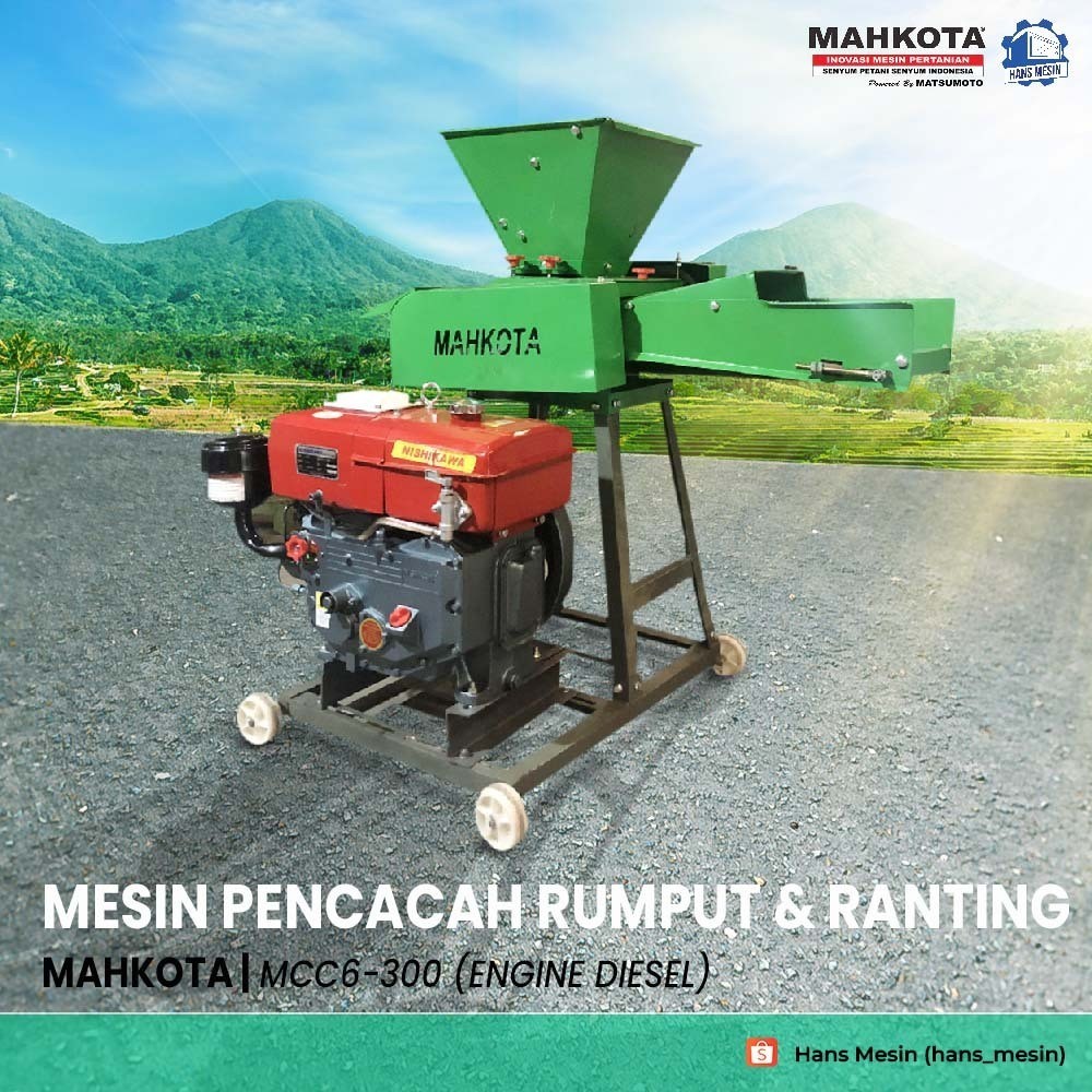 Jual MESIN PENCACAH RUMPUT, RANTING, PAKAN TERNAK MAHKOTA MCC 6-300 | Shopee Indonesia