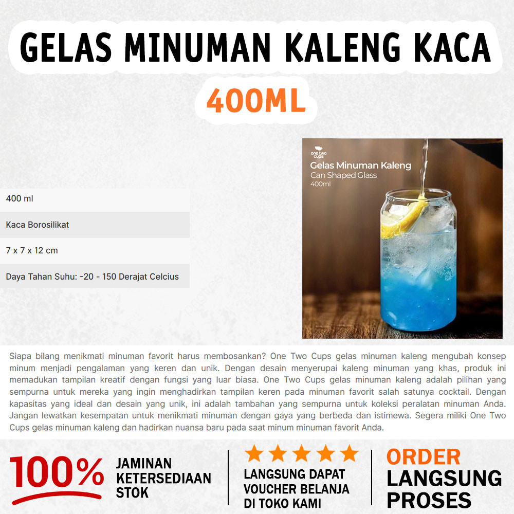Jual Gelas Minuman Kaleng Can Shape Glass 400ml | Transparant | Shopee ...
