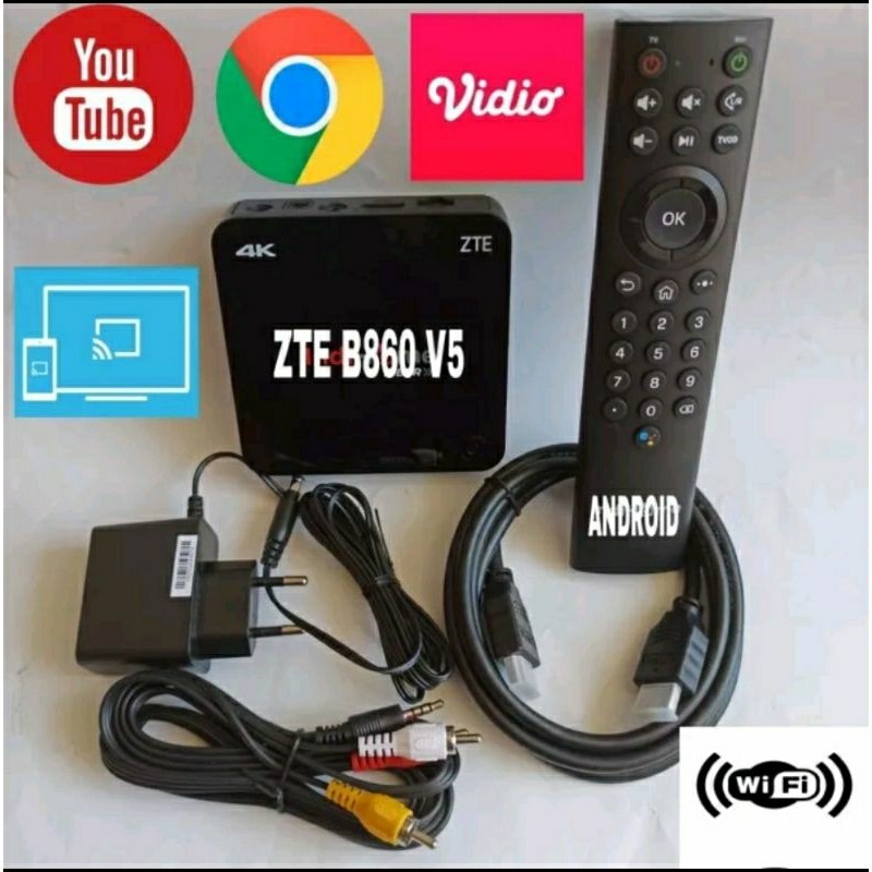 Jual STB android tv box ZTE stb B860H V5 fullset ram 2gb support voice note siap pakai sudah ...