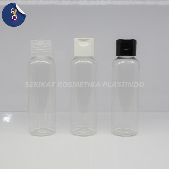 Jual BOTOL FLIPTOP 100ML CLEAR PET BENING TRANSPARAN TUTUP HITAM PUTIH | Shopee Indonesia