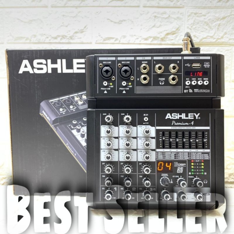 Jual Mixer Bluetooth USB ASHLEY PREMIUM 4 With Soundcard 4 Channel Original - ASHLEY K POP4 ...
