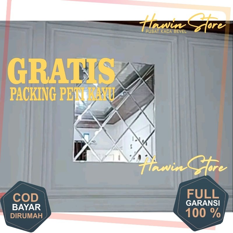 Jual Cermin Custom Wajik Cermin 100 x 80 Cm Bevel 1cm ASLI KACA - FREE ...